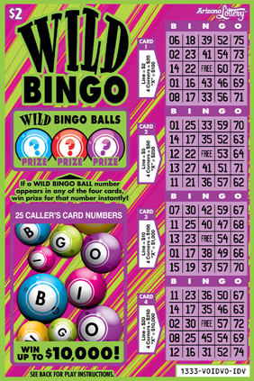 Scratcher Wild Bingo #1333 | Arizona Lottery